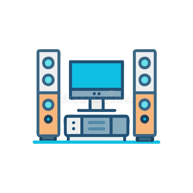 Icon of Home Theater System for Immersive Experience Stock Illustration ...