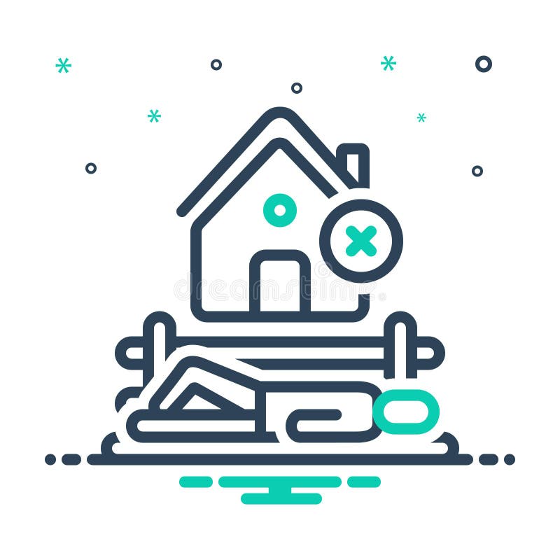 Mix Icon for Homeless, Unsheltered and Itinerant Stock Illustration ...