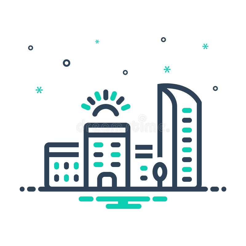 Mix Icon for Hometown, Country and Land Stock Vector - Illustration of ...