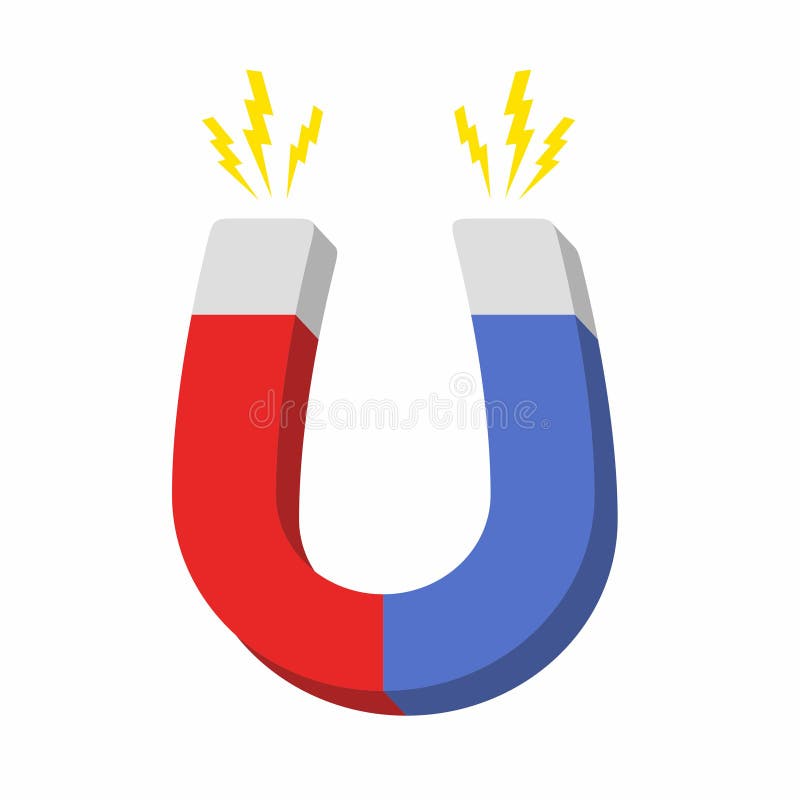 Icon Horseshoe Magnet, Magnetism Attraction. Flat Design. Vector ...