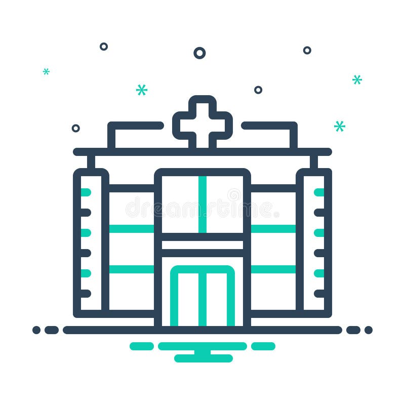 Mix Icon for Hospital, Asylum and Clinic Stock Vector - Illustration of ...