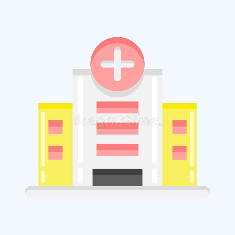 Icon Hospital. Suitable for Education Symbol. Flat Style. Simple Design ...