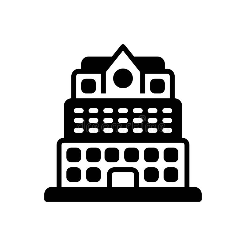 Black Solid Icon for Hotel, Lodging and Building Stock Vector ...