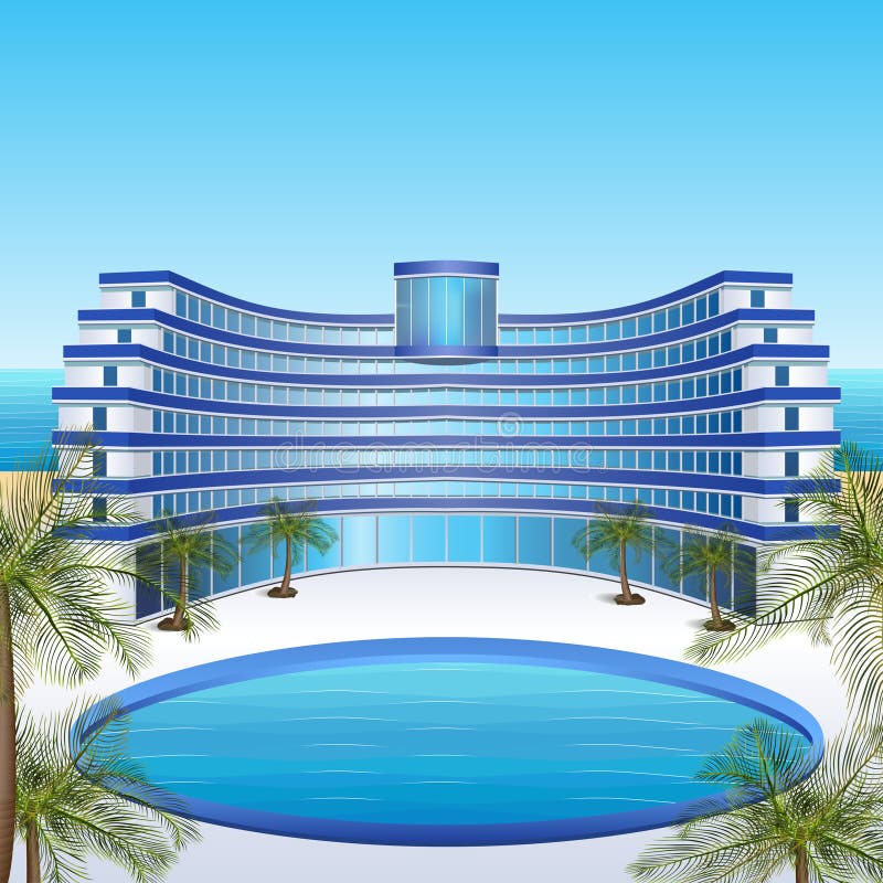 Icon Hotel: Rest, Sea, Sun, Palm Trees Stock Vector - Illustration of ...