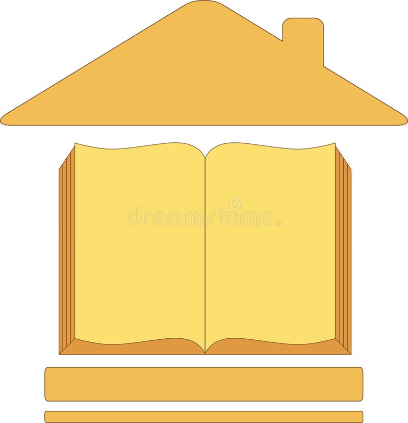 Icon with house book stock vector. Illustration of logo - 26896856