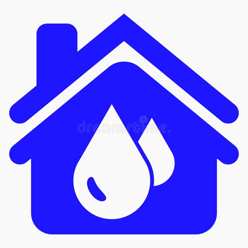 Icon House and Drops. Protection of the House from Moisture Stock ...