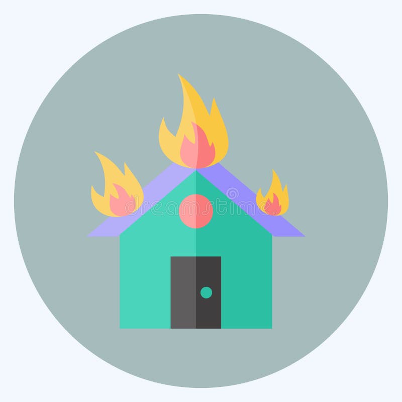 Icon House on Fire. Suitable for Disasters Symbol. Flat Style. Simple ...