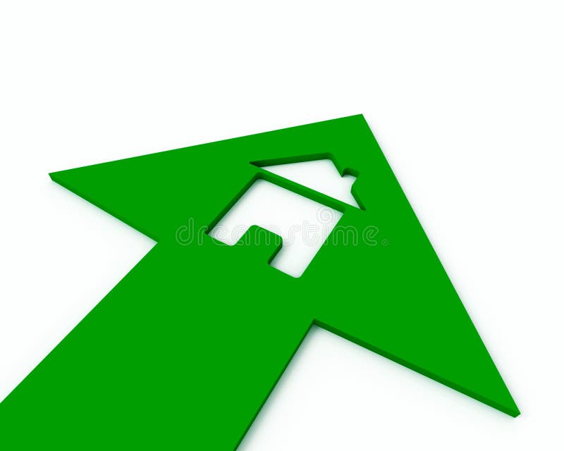 Icon house inside arrow stock illustration. Illustration of realty ...