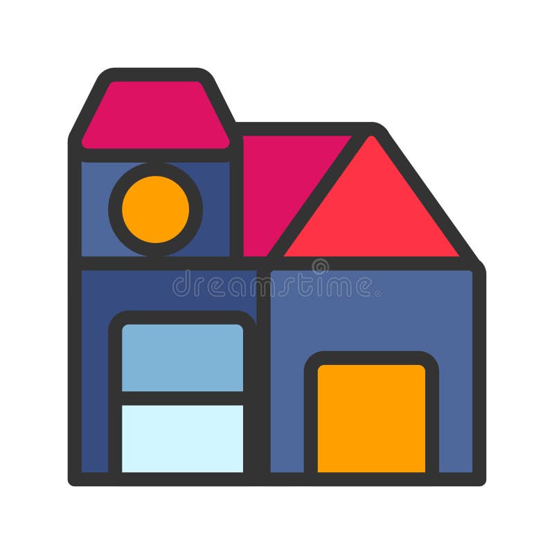 Icon House in Lineal Color Style. Vector Illustration and Editable ...