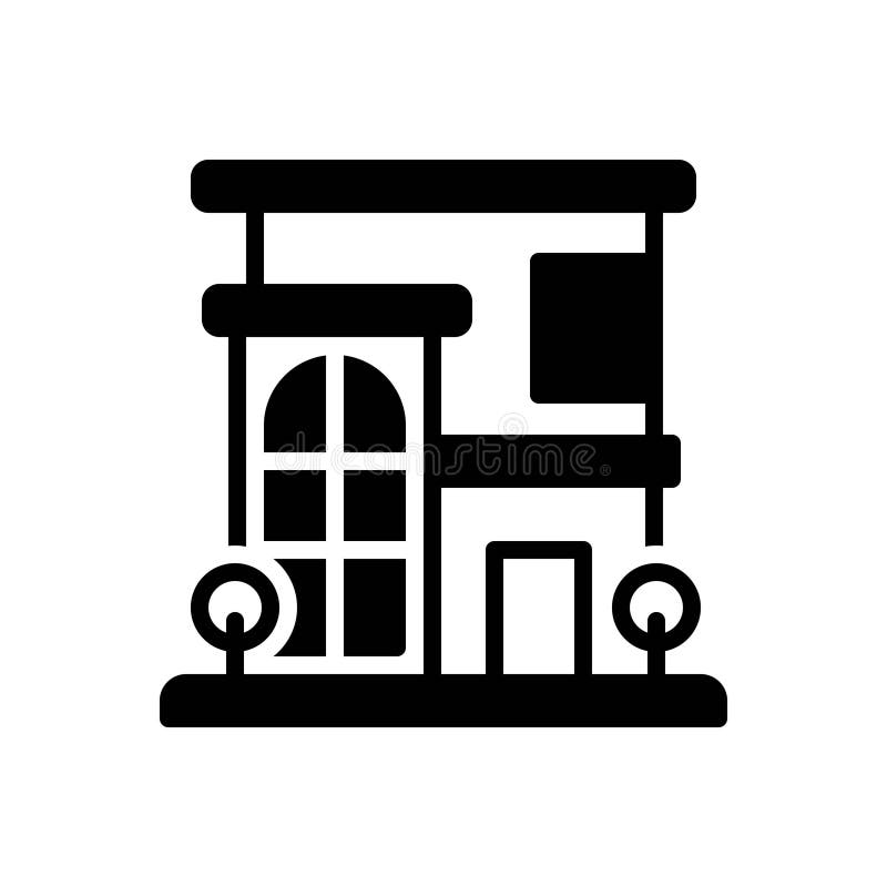 Black Solid Icon for House, Premises and Building Stock Vector ...
