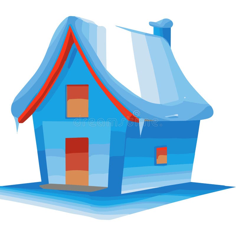Icon of House Icon Showing in Winter Separated on White Stock Vector ...