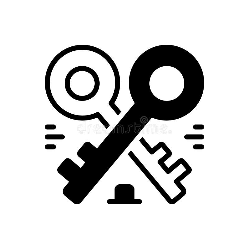 Black Solid Icon for Housekeys, Keys and Access Stock Vector ...
