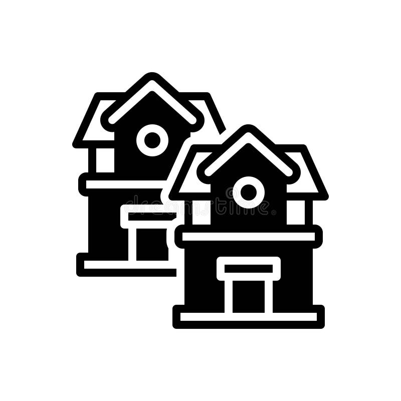 Black Solid Icon for Houses, Mansion and Habitation Stock Vector ...