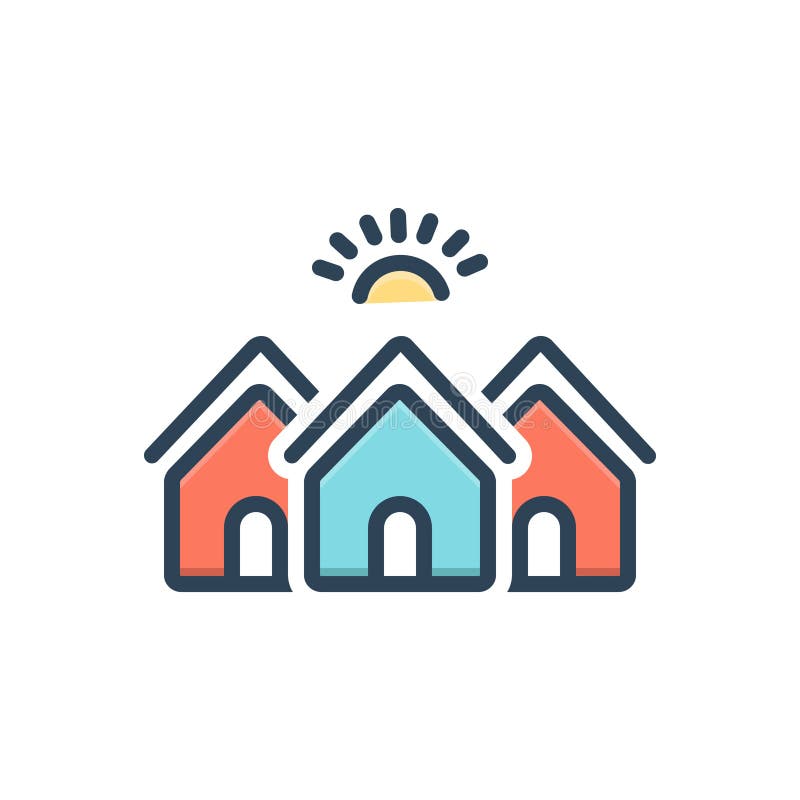 Color Illustration Icon for Housing, Homes and Residences Stock ...