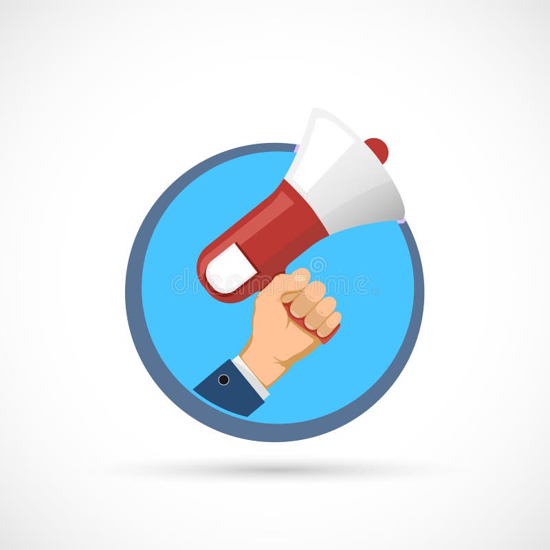 Icon Human Hand Holds a Megaphone. Vector Illustration Stock Vector ...