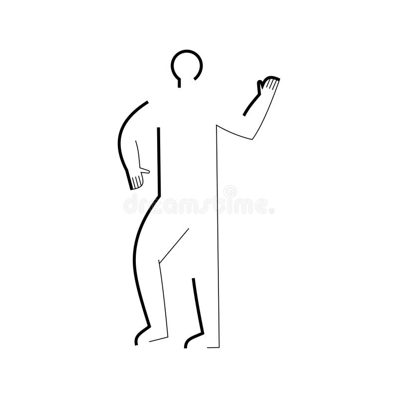 Icon of Man Isolated on White, View from Back Stock Illustration ...