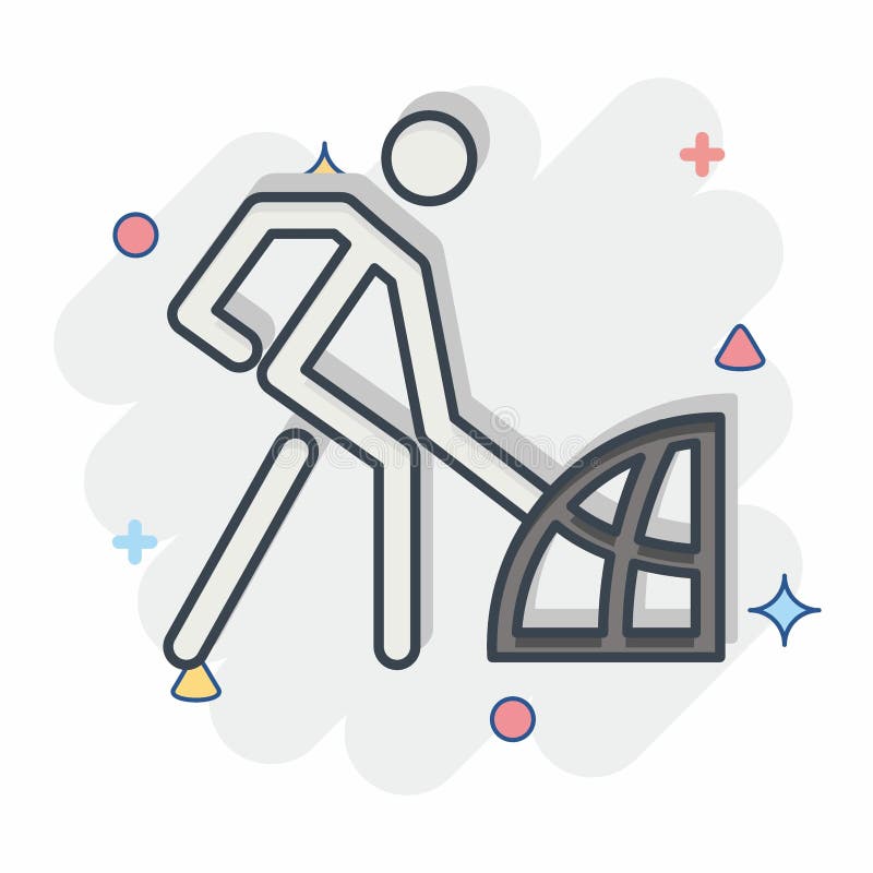 Icon Human Impact. Related To Climate Change Symbol. Comic Style ...