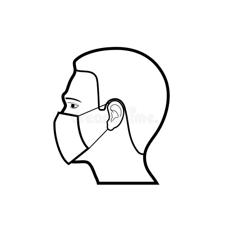 Icon Human in a Protective Mask Vector Illustration Stock Vector ...
