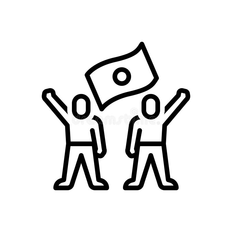 Black Line Icon for Human Right, Rights and Protest Stock Illustration ...