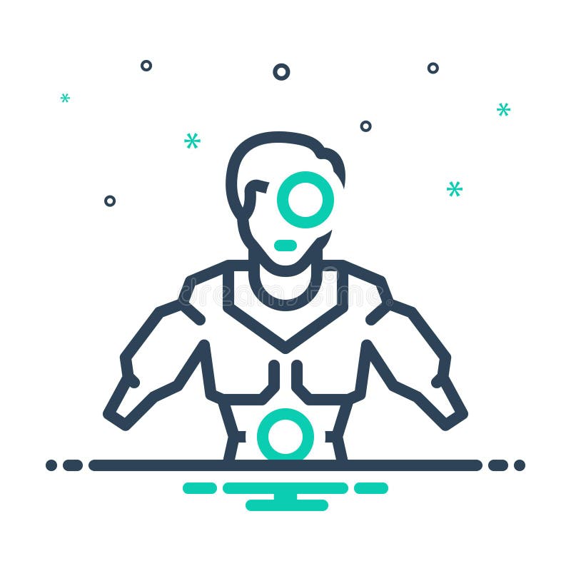 Mix Icon for Humanoid, Robot and Electronic Stock Vector - Illustration ...