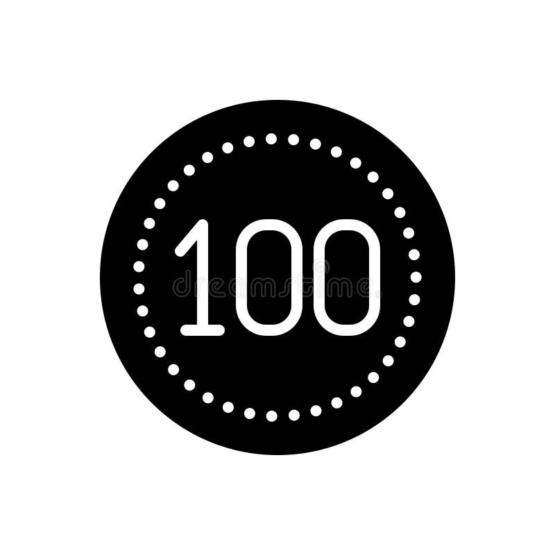 Black Solid Icon for Hundred, Score and Guarantee Stock Vector ...