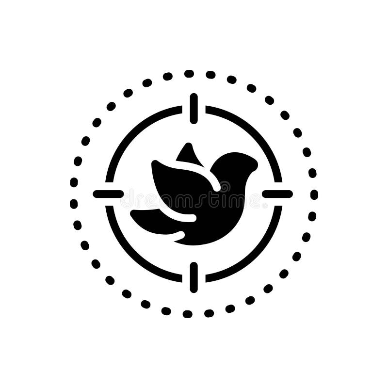 Black Solid Icon for Hunting, Bird and Target Stock Vector ...