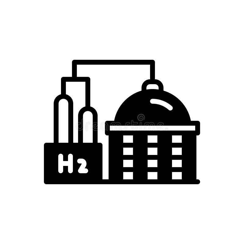 Black Solid Icon for Hydrogen, Renewable and Storage Stock Vector ...