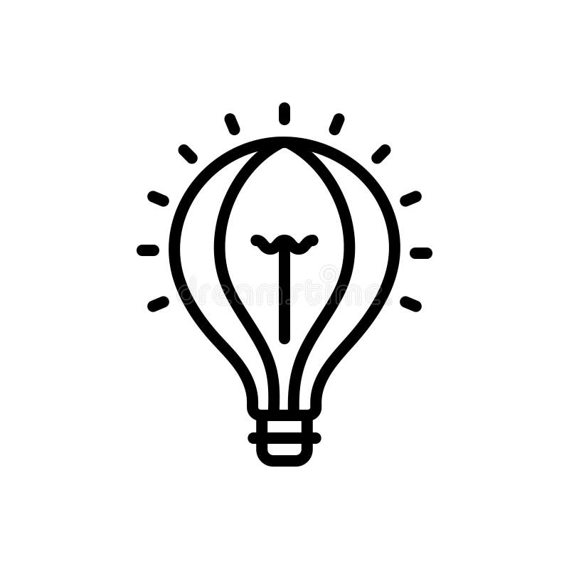 Black Line Icon for Idea, Conclusion and Enterprising Stock ...