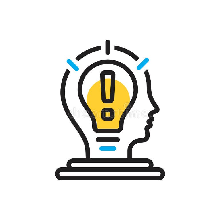 Multi Color Icon for Idea, Consideration and Project Stock Illustration ...