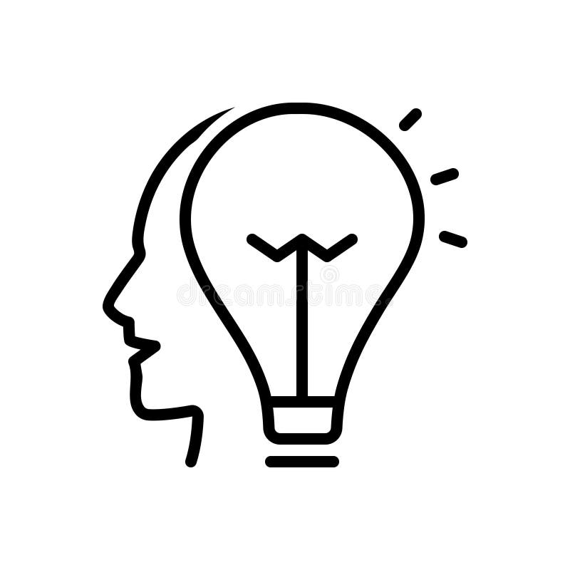 Black Line Icon for Idea, Opinion and Conclusion Stock Illustration ...