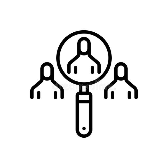 Black Line Icon for Identify, Discern and Search Stock Vector ...