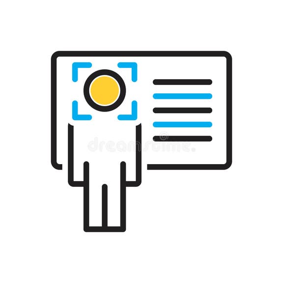 Multi Color Icon for Identify, Info and Card Stock Illustration ...