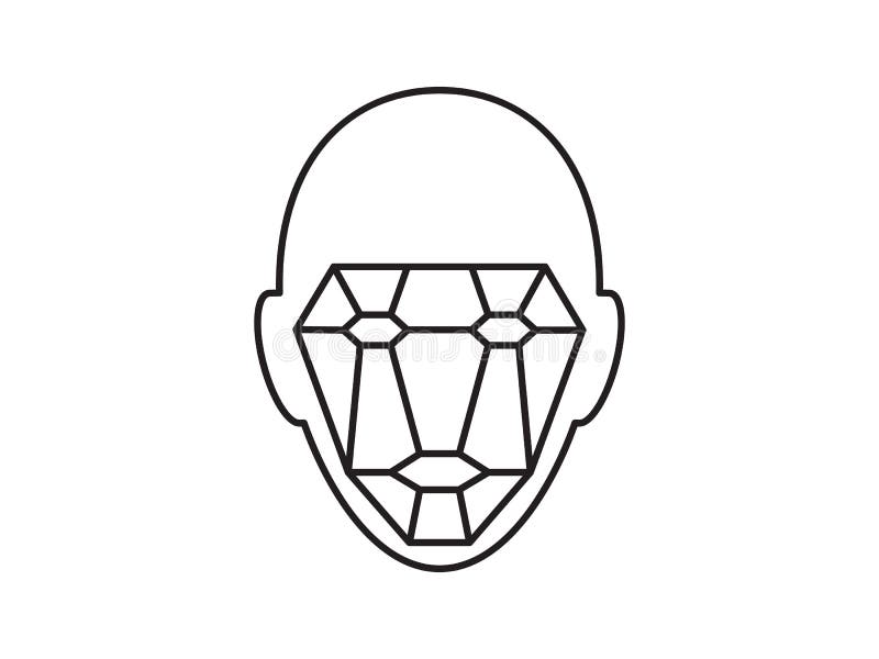 Facial recognition icon stock vector. Illustration of line - 161143504