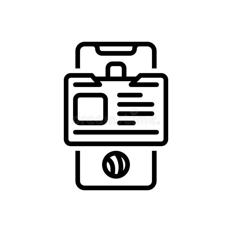 Black Line Icon for Identity, Id Proof and Id Card Stock Vector ...