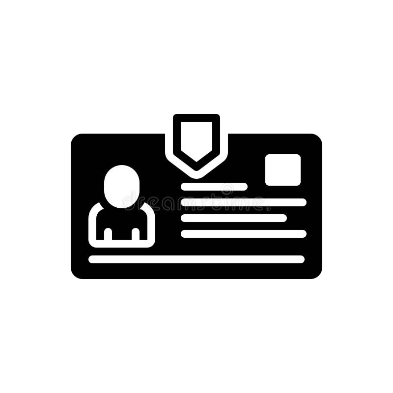 Black Solid Icon for Ids, Card and Identity Stock Vector - Illustration ...