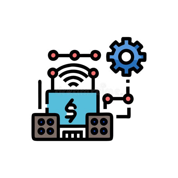 Icon of IIoT for Industry 4.0 Stock Illustration - Illustration of ...