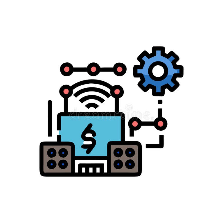 Icon of IIoT for Industry 4.0 Stock Illustration - Illustration of ...