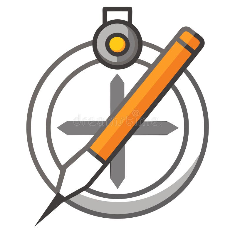 Compass and Pencil Icon Design: Illustration for Graphics, Engineering ...