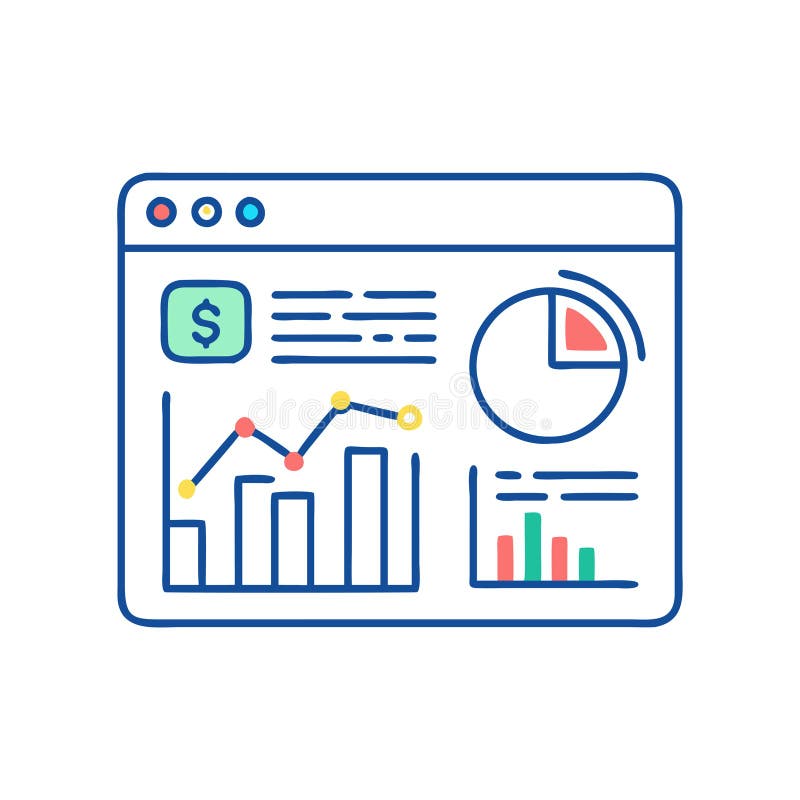 Comprehensive Business Intelligence Dashboard Icon Stock Vector ...