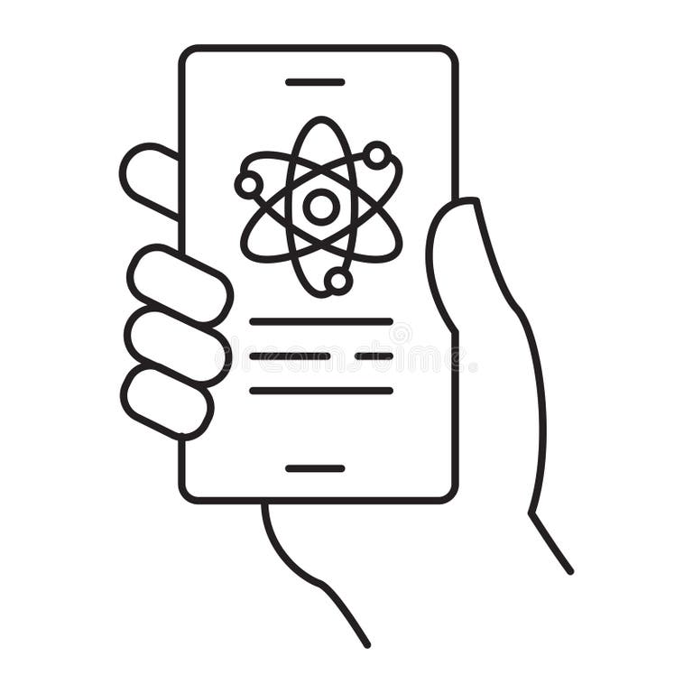 An Icon Illustrating a Smartphone with a Molecule Icon on the Screen ...