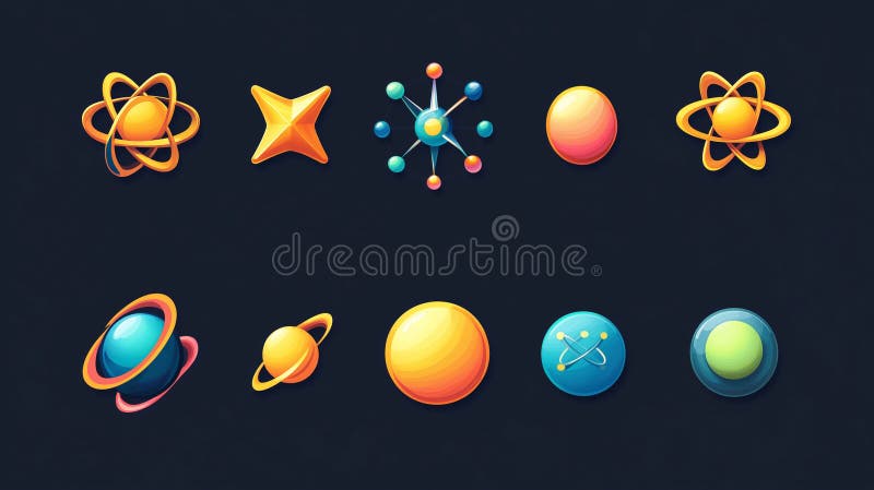Science and space icons stock illustration. Illustration of astronomy ...