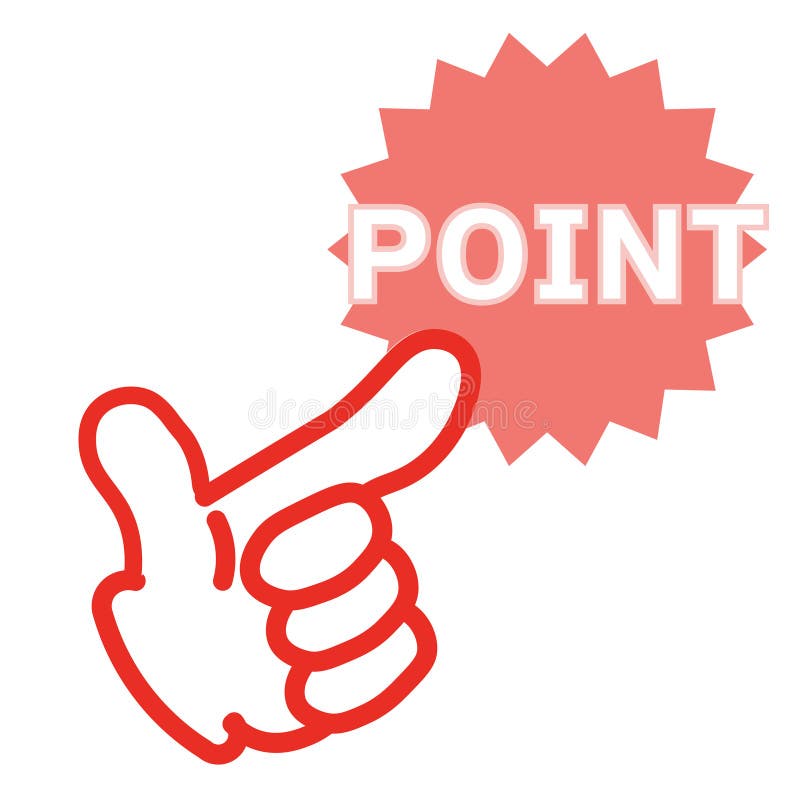 Icon Illustration of Hand Pointing To Convey a Point Stock Vector ...