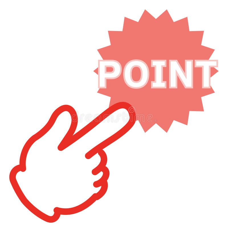 Icon Illustration of Hand Pointing To Convey a Point Stock Vector ...