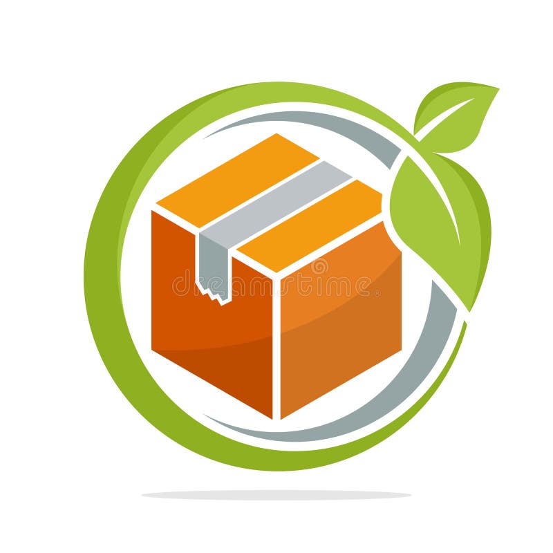 Vector Eco Packaging Logo, Icon or Emblem Design Template. Sketch Box ...