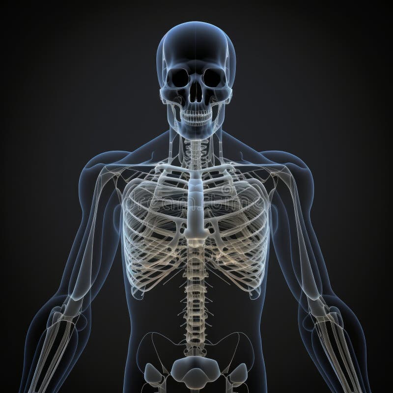 Icon Image of Human Transparent Upper Body with Bones Generative AI ...