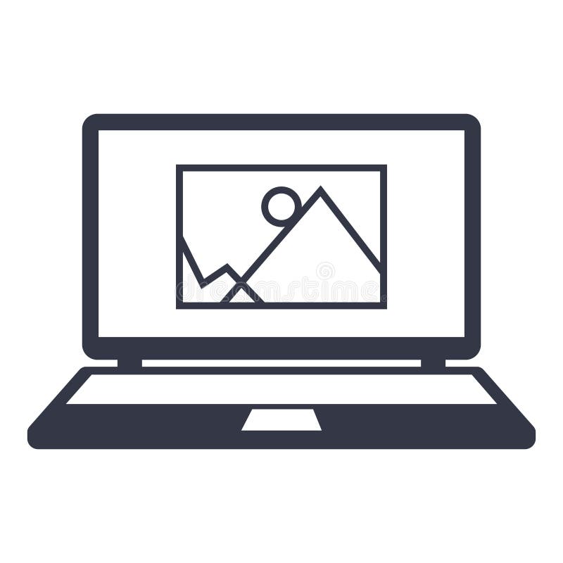 Icon Image Information. Drawing on the Laptop Screen Stock Illustration ...