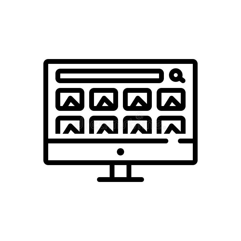 Black Line Icon for Image, Search and Find Stock Vector - Illustration ...