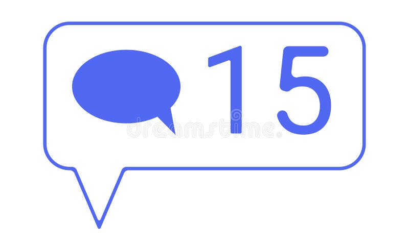 Icon with an Image of Unread Messages in Messengers. Flat Style. Vector ...