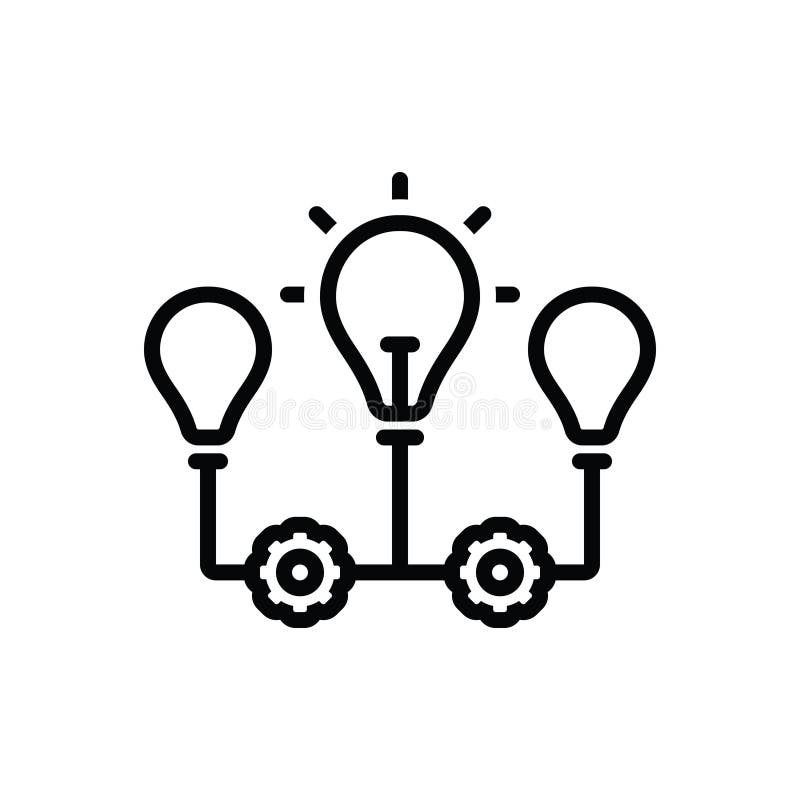 Black Line Icon for Implications, Conclusion and Indication Stock ...