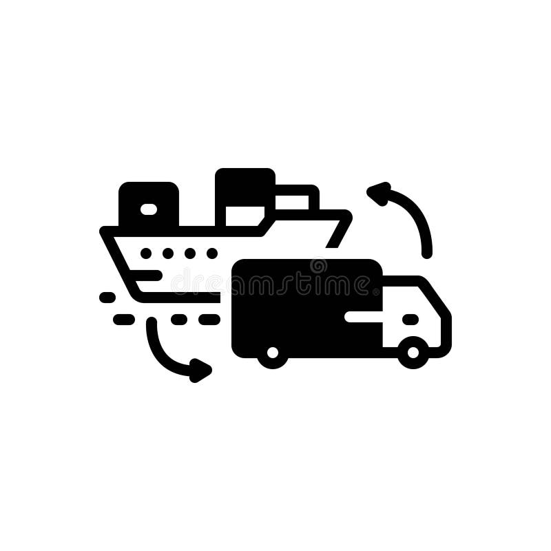 Black Solid Icon for Import Export, Delivery and Transport Stock Vector ...